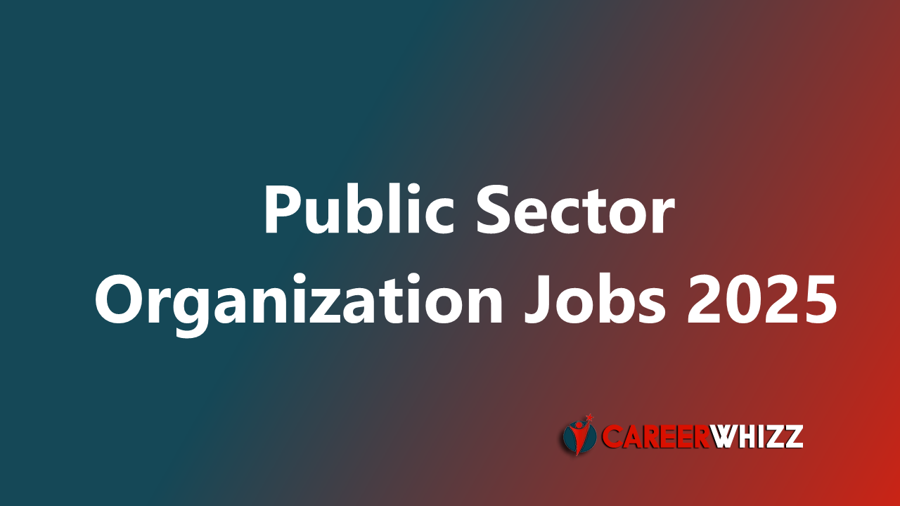 Public Sector Organization Jobs 2025 - CareerWhizz